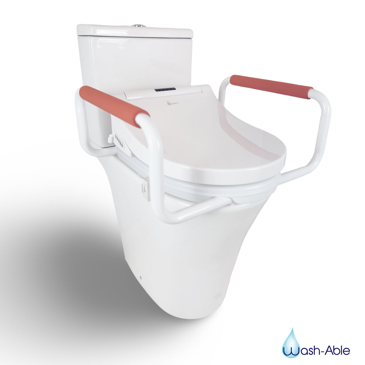 50mm Toilet Seat Riser with Support Rails & Washloo Smart Toilet Combi ...
